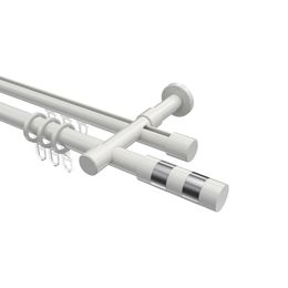 GARDINENSTANGE RUNDROHR-INNENLAUF Prestige Mavell 420 cm (geteilt in 3 x 140 cm), 2-l&auml;ufig, 20 mm &Oslash; Wei&szlig;