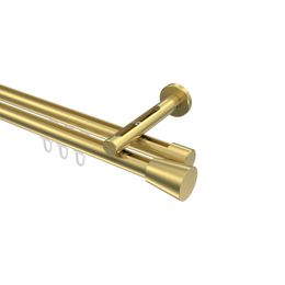 GARDINENSTANGE INNENLAUF Siteno Sitra 480 cm (geteilt in 3 x 160 cm), 2-l&auml;ufig, 20 mm &Oslash; Messing-Optik