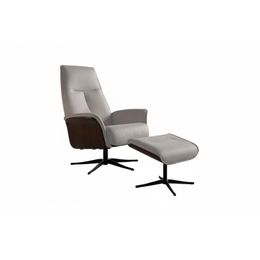 KAWOLA RELAXSESSEL FERREIRA Grau Leder Relaxfunktion