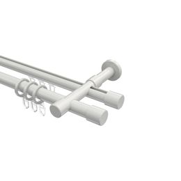 GARDINENSTANGE RUNDROHR-INNENLAUF Prestige Santo 120 cm, 2-l&auml;ufig, 20 mm &Oslash; Wei&szlig;