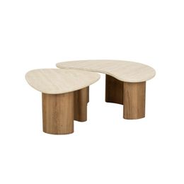 KAWOLA COUCHTISCH PRETO 2ER SET Wei&szlig; Keramik