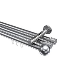 GARDINENSTANGE INNENLAUF Siteno Luino 300 cm (geteilt in 3 x 100 cm), 3-l&auml;ufig, 20 mm &Oslash; Chrom