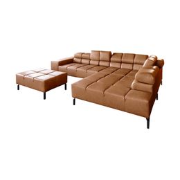 KAWOLA ECKSOFA NELSON Braun Leder Relaxfunktion