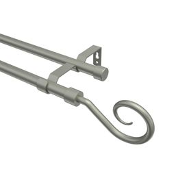 GARDINENSTANGE Olymp Allegra 480 cm (geteilt in 3 x 160 cm), 2-l&auml;ufig (ohne Ringe), 16 mm &Oslash; Chrom matt
