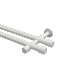 GARDINENSTANGE Prestige Santo 280 cm (geteilt in 2 x 140 cm), 2-l&auml;ufig (ohne Ringe), 20 mm &Oslash; Wei&szlig;
