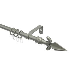 GARDINENSTANGE Olymp Matteo 320 cm (geteilt in 2 x 160 cm), 1-l&auml;ufig, 16 mm &Oslash; Chrom matt