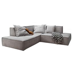 KAWOLA ECKSOFA SAMU Silber Webstoff