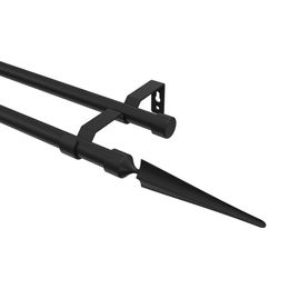 GARDINENSTANGE Olymp Lorenzo 540 cm (geteilt in 3 x 180 cm), 2-l&auml;ufig (ohne Ringe), 16 mm &Oslash; Schwarz