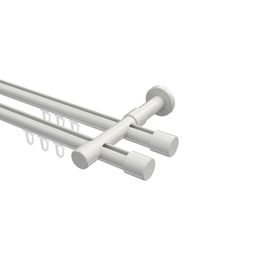 GARDINENSTANGE INNENLAUF Prestige Santo 320 cm (geteilt in 2 x 160 cm), 2-l&auml;ufig, 20 mm &Oslash; Wei&szlig;