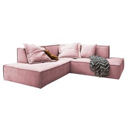 KAWOLA ECKSOFA SAMU Pink Webstoff
