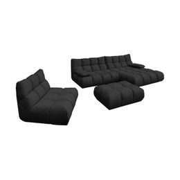 KAWOLA SITZGRUPPE VIVIEN 3ER SET Schwarz Velvet (1er-Set)