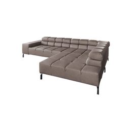 KAWOLA ECKSOFA NELSON Dunkelbraun Leder