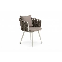 KAWOLA GARTENSTUHL LUSHA Grau Kunststoff, Metall (1er-Set)