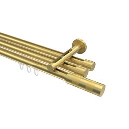 GARDINENSTANGE INNENLAUF Siteno Mavell 140 cm, 3-l&auml;ufig, 20 mm &Oslash; Messing-Optik