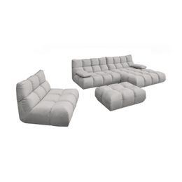 KAWOLA SITZGRUPPE VIVIEN 3ER SET Silber Velvet (1er-Set)