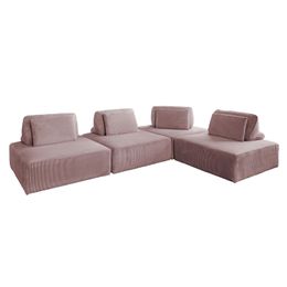 KAWOLA MODULSOFA WIOLO SOFT 4 MODULE 4 KISSEN Pink Cord