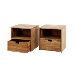 KAWOLA NACHTTISCH FATY 2ER SET Holz Akazie