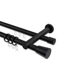 GARDINENSTANGE RUNDROHR-INNENLAUF Platon Sitra 120 cm, 2-l&auml;ufig, 20 mm &Oslash; Schwarz