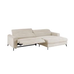 KAWOLA ECKSOFA LAISKA Cremewei&szlig; Cord Relaxfunktion
