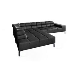 KAWOLA ECKSOFA NELSON Schwarz Leder