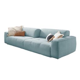 KAWOLA SOFA MIT SITZTIEFENVERSTELLUNG PALACE Blau Cord Relaxfunktion