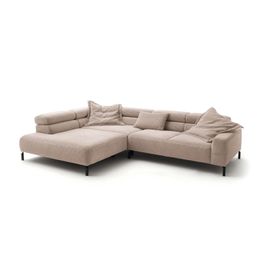 KAWOLA ECKSOFA MIT MOTORISCHEM SITZVORZUG DELIA Taupe Cord Relaxfunktion