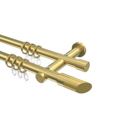 GARDINENSTANGE Platon Verano 180 cm, 2-l&auml;ufig, 20 mm &Oslash; Messing-Optik
