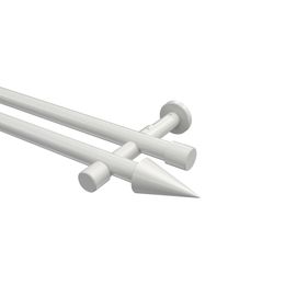 GARDINENSTANGE Prestige Savio 160 cm, 2-l&auml;ufig (ohne Ringe), 20 mm &Oslash; Wei&szlig;