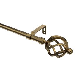 GARDINENSTANGE Olymp Paolo 240 cm (geteilt in 2 x 120 cm), 1-l&auml;ufig (ohne Ringe), 16 mm &Oslash; Messing Antik