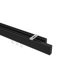 GARDINENSTANGE INNENLAUF Smartline Lox 400 cm (geteilt in 2 x 200 cm), 2-l&auml;ufig, 14x35 mm Schwarz