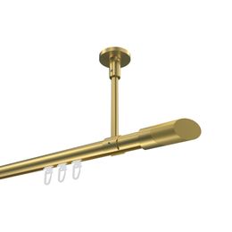 GARDINENSTANGE INNENLAUF Sonette Verano 140 cm, 1-l&auml;ufig, 20 mm &Oslash; Messing-Optik