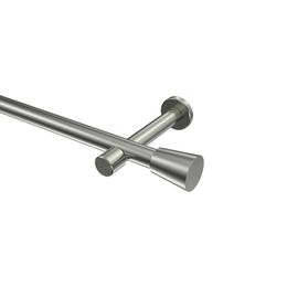 GARDINENSTANGE Prestige Sitra 100 cm, 1-l&auml;ufig (ohne Ringe), 20 mm &Oslash; Edelstahl-Optik