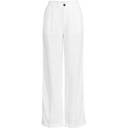 LANDS' END Leinenhose High Waist mit weitem Bein, Damen,  Wei&szlig;, Leinen, by Lands' End