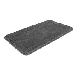Badematte OTTO HOME "Sanremo mit Rahmen, Badvorleger, Badezimmer Teppich, sehr weich", grau (anthrazit), H:25mm, Polyester, Badematten, Badematte, Badteppich, unifarben, rechteckig und als 3-tlg. Set erh&auml;ltlich