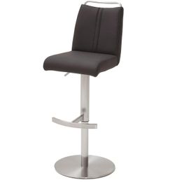 Bistrostuhl MCA furniture "GIULIA Barstuhl Tresenstuhl Tresenhocker", grau (anthrazit, edelstahl geb&uuml;rstet, anthrazit), B:39cm H:88cm T:54cm, Leder, St&uuml;hle, Bistrostuhl, Barhocker,Bistrohocker,Barstuhl,drehbar,Sitzh&ouml;he 53-78cm,mit Lehne