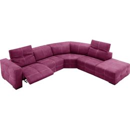 Ecksofa Egoitaliano "Sauvanne, Designsofa der Extraklasse, elegant und bequem, L-Form", pink (fuchsia), B:300cm H:100cm T:274cm, Sofas, Ecksofa, wahlweise mit elektrischer Relaxfunktion, Kopfteilverstellung