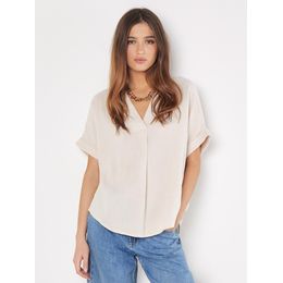 Klassische Bluse Apricot "Bluse", Damen, Gr. S (36), stein, Obermaterial: 100% Baumwolle CO., unifarben, Blusen Bluse, in flie&szlig;ender Ware