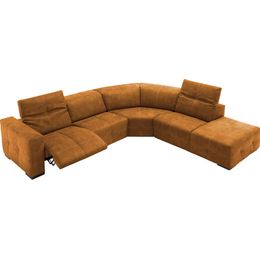 Ecksofa Egoitaliano "Sauvanne, Designsofa der Extraklasse, elegant und bequem, L-Form", braun (cognac), B:300cm H:100cm T:274cm, Luxus-Micofaser Lederoptik (100% Polyester) ist ein neues technisches Gewebe mit einem visuellen und taktilen Aspekt, der dem Nubuk sehr nahe kommt, mit innovativen Eigenschaften. Seine au&szlig;erordentliche Weichheit kommt von einem exklusiven Produktionsprozess, der Unreinh