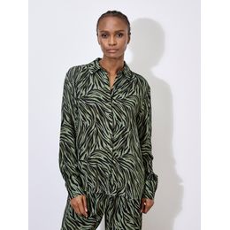 Klassische Bluse Apricot "Bluse", Damen, Gr. L (40), gr&uuml;n (khaki), Obermaterial: 100% Viskose CV., gemustert, Blusen Bluse, mit Zebramuster
