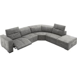 Ecksofa Egoitaliano "Sauvanne, Designsofa der Extraklasse, elegant und bequem, L-Form", grau (opal grau), B:300cm H:100cm T:274cm, Luxus-Micofaser Lederoptik (100% Polyester) ist ein neues technisches Gewebe mit einem visuellen und taktilen Aspekt, der dem Nubuk sehr nahe kommt, mit innovativen Eigenschaften. Seine au&szlig;erordentliche Weichheit kommt von einem exklusiven Produktionsprozess, der Unrei