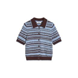 Marc O'Polo Cardigan MARC O'POLO DENIM "aus garngef&auml;rbtem B&auml;ndchengarn", Damen, Gr. L, schwarz braun, Obermaterial: 81% Baumwolle, 19% Polyamid, gestreift, regular fit, Rippb&uuml;ndchen, Strickjacken