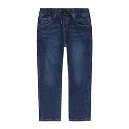 5-Pocket-Jeans s.Oliver JUNIOR, Jungen, Gr. 104, N-Gr, blau (blaureg), Denim/Jeans, Obermaterial: 85% Baumwolle, 14% Polyester, 1% Elasthan, unifarben, regular fit kn&ouml;chellang, Jeans 5-Pocket-Jeans, mit elastischem Bund und Kordelzug