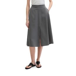 Marc O'Polo Webrock MARC O'POLO "aus TENCEL&trade; Lyocell", Damen, Gr. 36, oxide grau, Obermaterial: 92% Lyocell, 8% Leinen, unifarben, ausgestellt wadenlang, R&ouml;cke