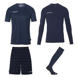 Sportanzug Uhlsport "Torwart-Sets Progressive Kids", Jungen, Gr. 140, blau (marine), Obermaterial: 100% Polyester Pol. recyc.., Sportanz&uuml;ge