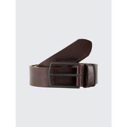 Tom Tailor Herren TTHENRY Lederg&uuml;rtel mit eckiger Dornschlie&szlig;e, braun, Uni, Gr. 80