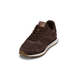 Marc O'Polo Sneaker MARC O'POLO "aus weichem Veloursleder", Damen, Gr. 36, mossy earth, Obermaterial: 100% Leder, unifarben, Schuhe Sneaker