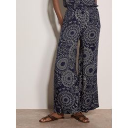 Stoffhose Apricot "Hose", Damen, Gr. XS (34), N-Gr, blau (navy), gewebt, Obermaterial: 100% Viskose LENZING ECOVERO CV LenzEcov., gemustert, Hosen Stoffhose, mit Webmuster