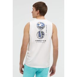 Tanktop CAMP DAVID, Herren, Gr. 4XL, wei&szlig;, Single Jersey, Material: 100% Baumwolle, bedruckt, regular fit normal, Rundhals, Tops Tanktop, aus Baumwolle