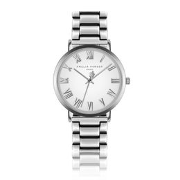 Quarzuhr AMELIA PARKER "AB7-B058S", silber, Armbanduhren, Damen, Quarzuhr