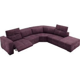 Ecksofa Egoitaliano "Sauvanne, Designsofa der Extraklasse, elegant und bequem, L-Form", lila (plum), B:300cm H:100cm T:274cm, Sofas, Ecksofa, wahlweise mit elektrischer Relaxfunktion, Kopfteilverstellung